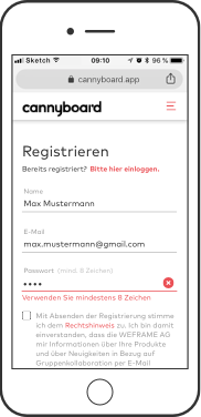 Creating a cannyboard account – cannyboard