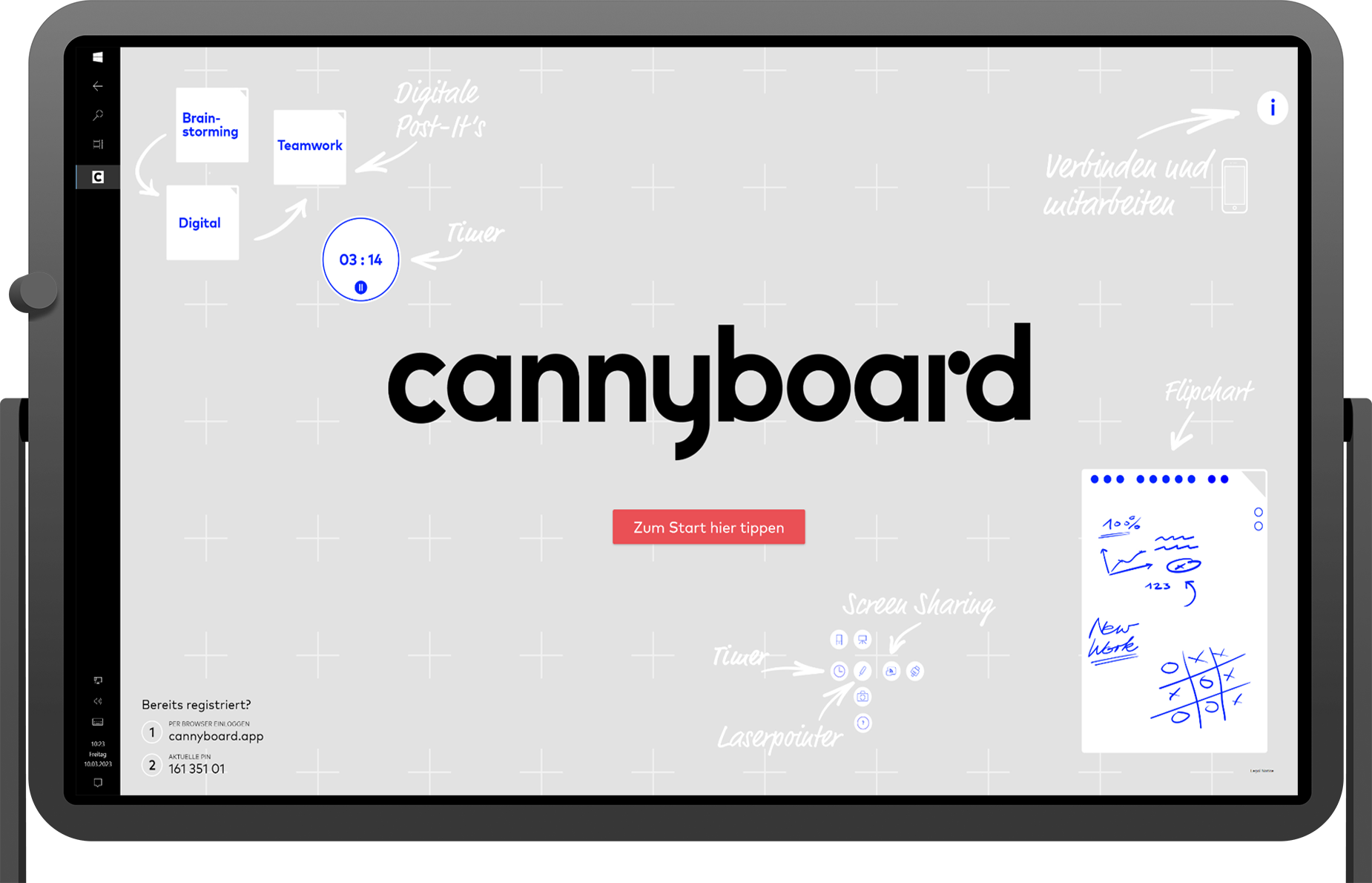 Speichern und Exportieren der Sessions als PDF – cannyboard